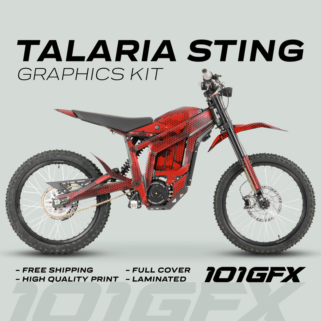 Talaria Sting R Graphics Kit HEXOCAM RED Decals Stickers Laminated Camo ...