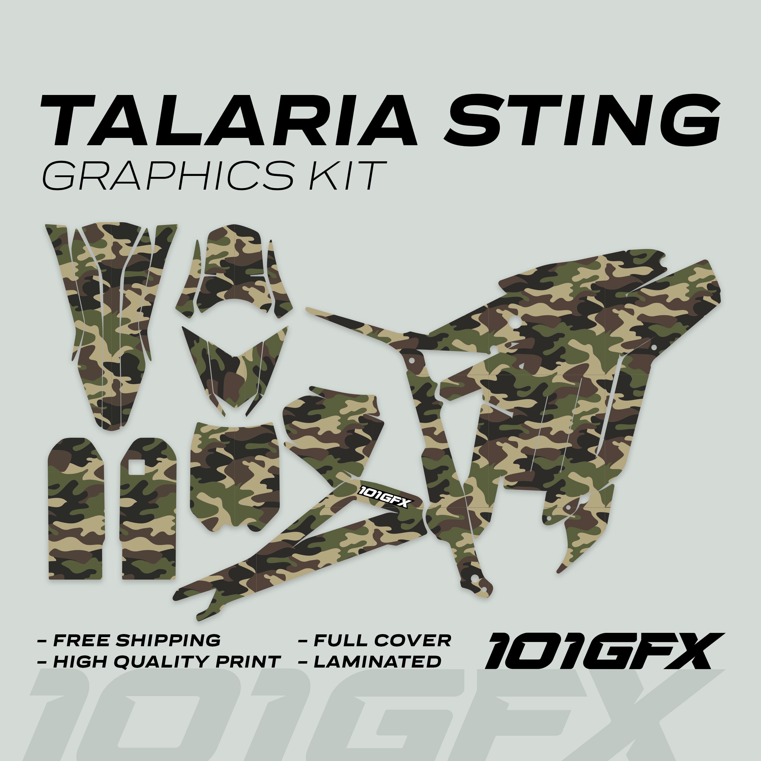 Talaria Sting R Graphics Kit CAMOUFLAGE Decals Stickers Laminated Camo ...