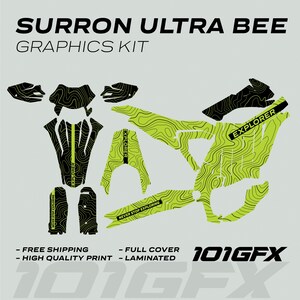 Surron Ultra Bee Graphics Kit EXPLORER GREEN BLACK Explore Altitude ...