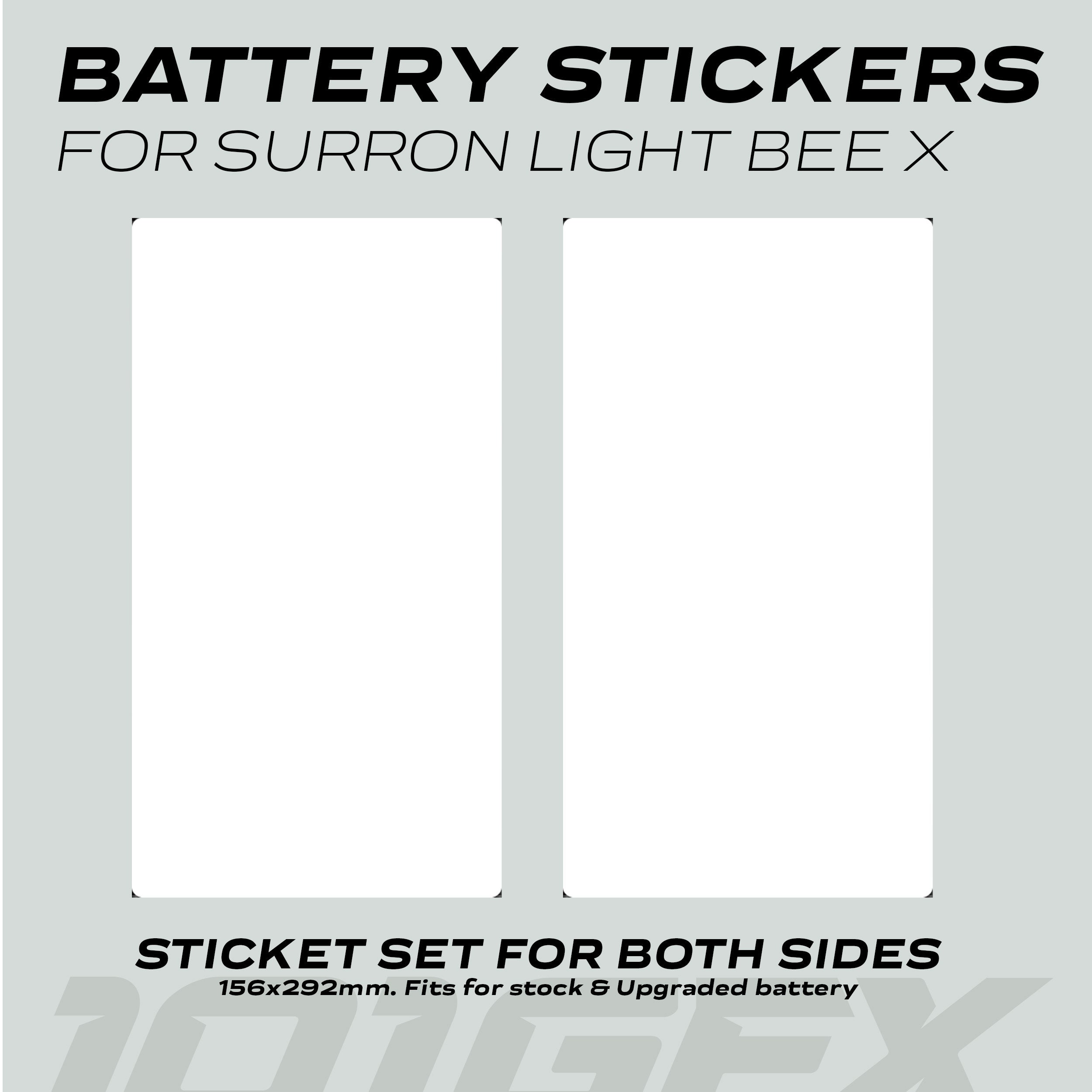 Surron Light Bee X Battery Stickers SOLID WHITE Decals, Graphics Kit ...