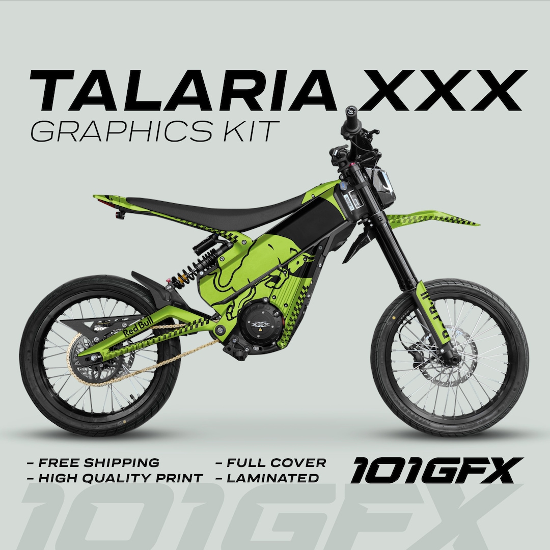 Talaria XXX Graphics Kit REDBULL MONO Green Black Decals Stickers ...