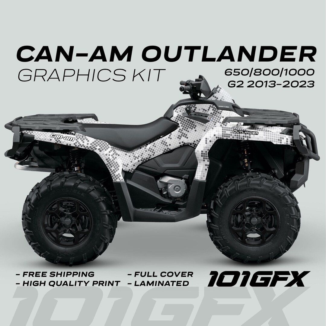 Can-am OUTLANDER Graphics Kit DIGITAL CAMO Winter for 650 / 800 / 1000 ...