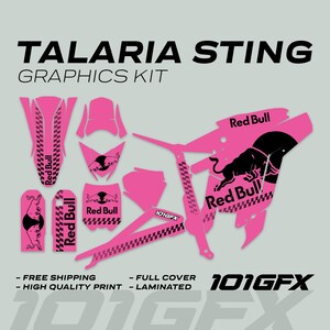 Talaria Sting R Graphics Kit R BULL MONO PINK Black Decals Stickers ...