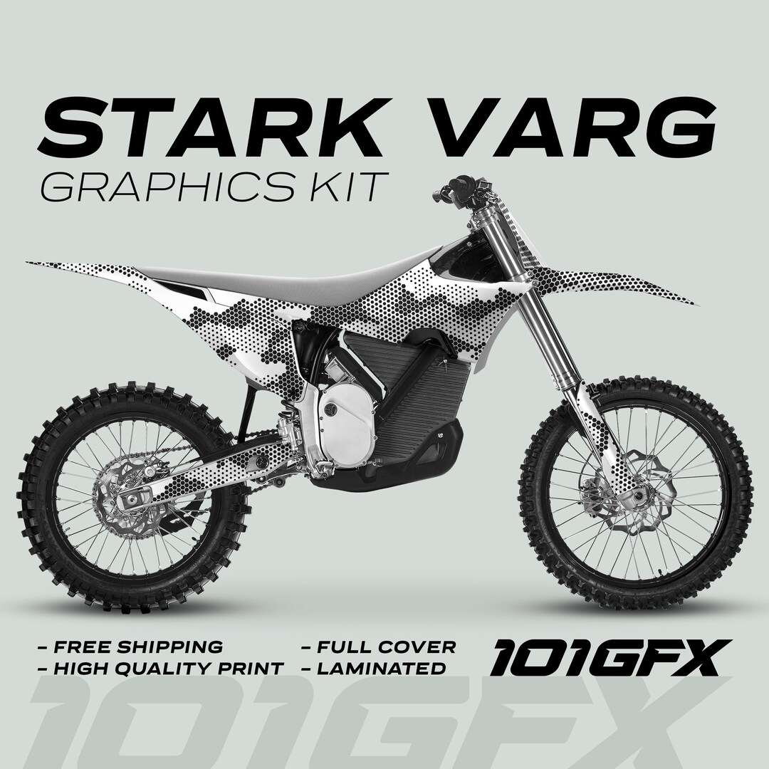 Stark Varg Graphics Kit HEXOCAM WHITE Decals Stickers Laminated Camo ...