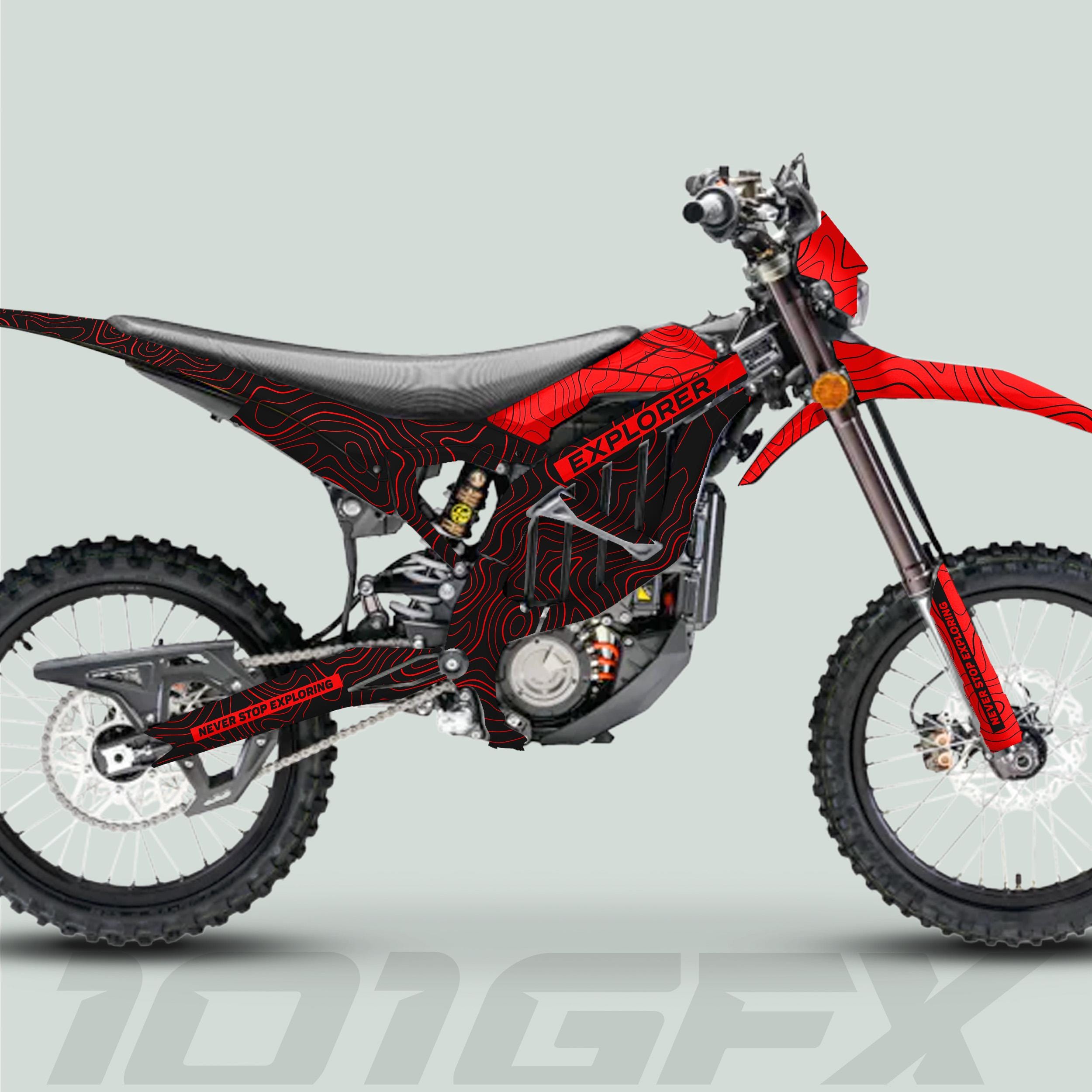 Surron Ultra Bee Graphics Kit EXPLORER BLACK RED Explore Altitude ...