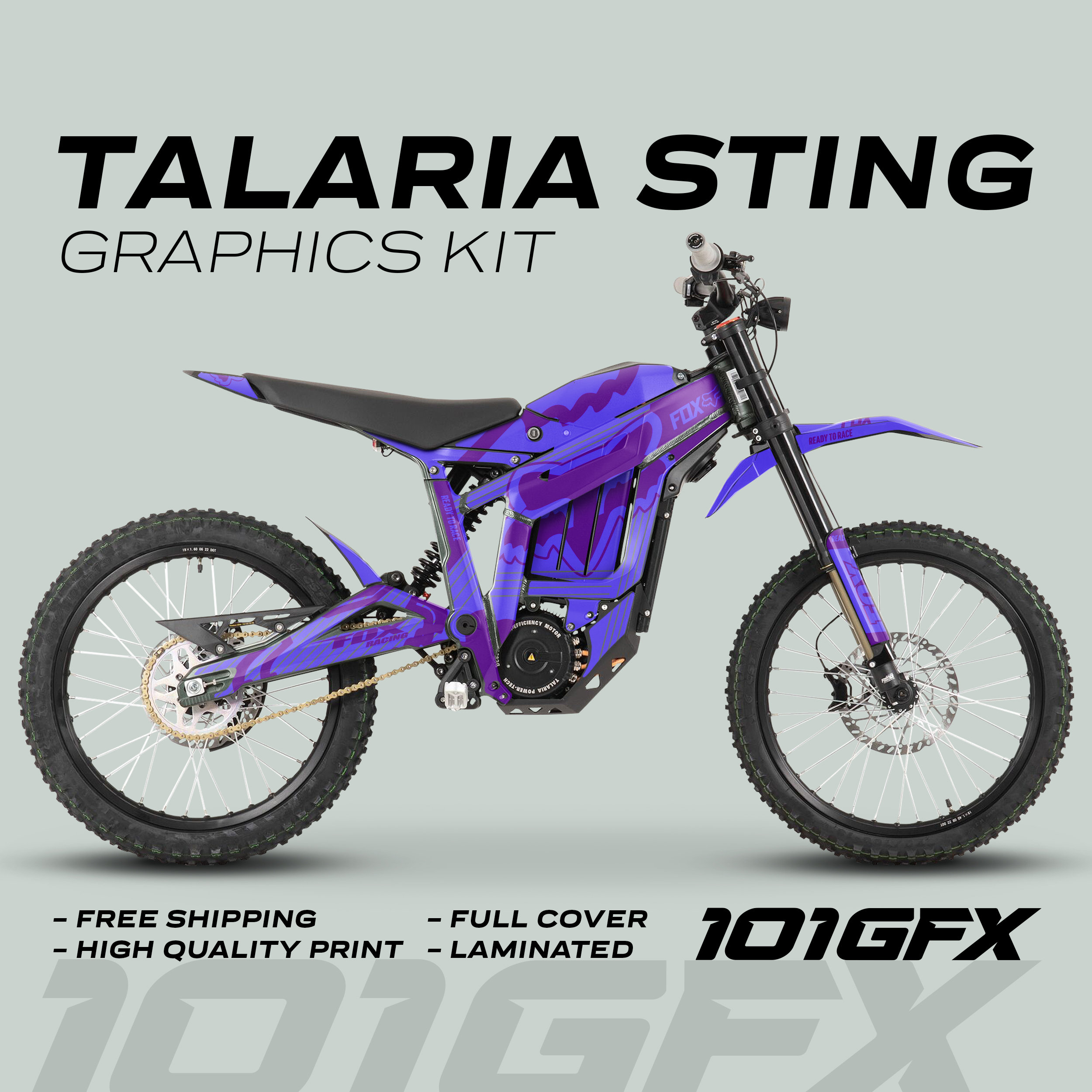 Talaria Sting R Graphics Kit FOX STRIPES Duo PURPLE Decals Stickers ...