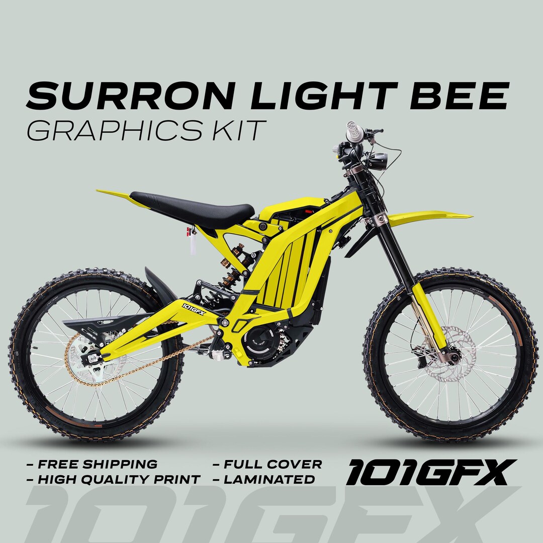 Surron Light Bee X Graphics Kit MONO COLOR YELLOW Stickers Color Change ...