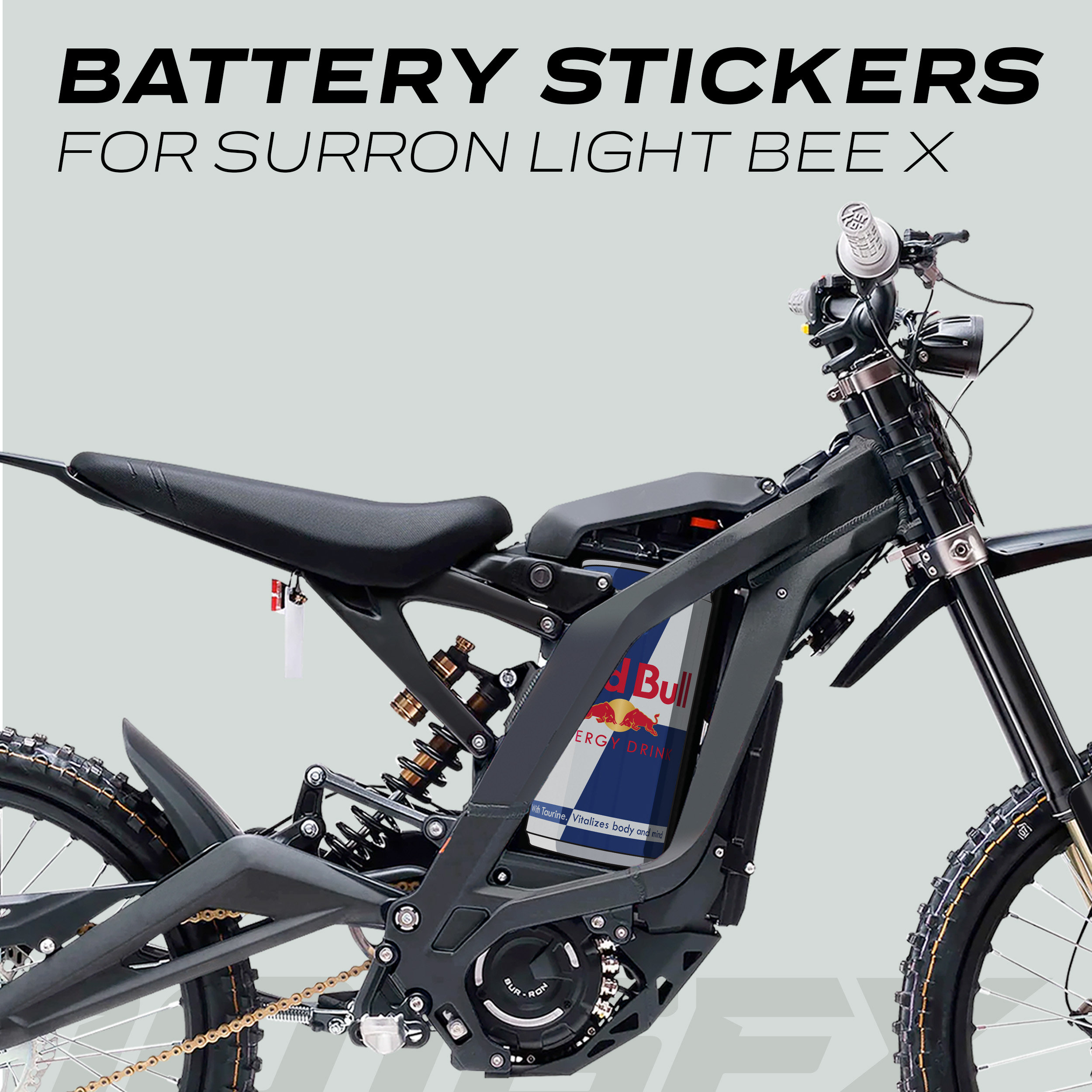 Surron Light Bee X Battery Stickers REDBULL CAN Decals, Graphics Kit ...