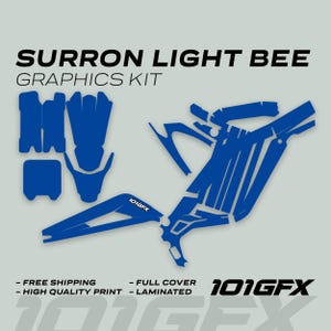 Surron Light Bee X Graphics Kit MONO COLOR BLUE Stickers Color Change ...