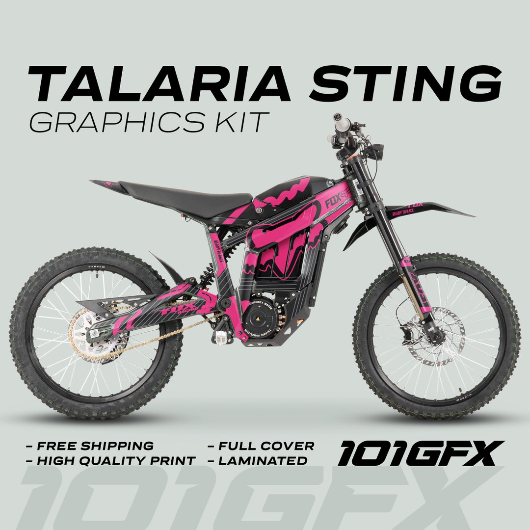 Talaria Sting MX3 MX4 Graphics Kit FOX STRIPES Black Magenta Decals ...