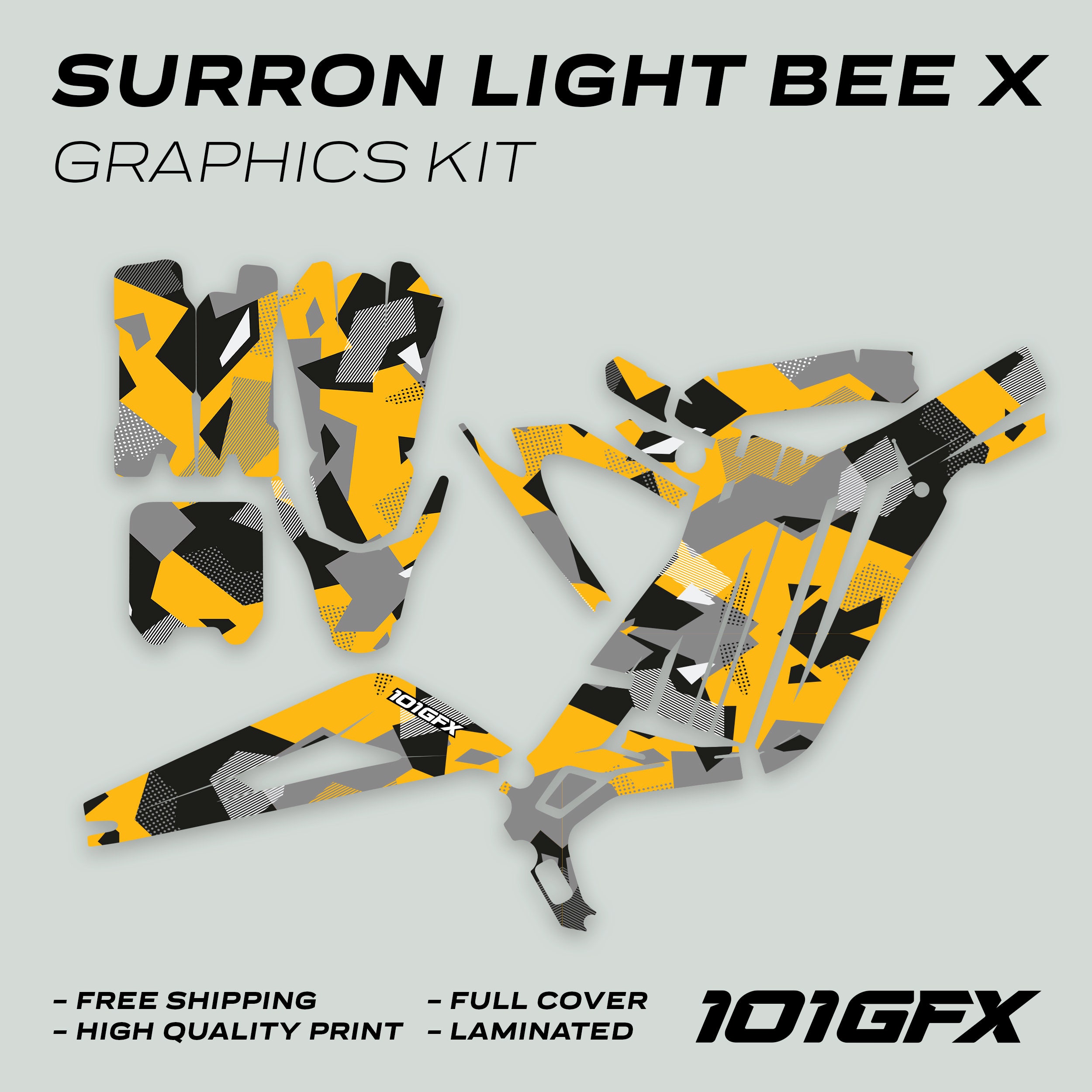 Surron Light Bee X Graphics Kit GEOTECH RED Decals Stickers Laminated ...