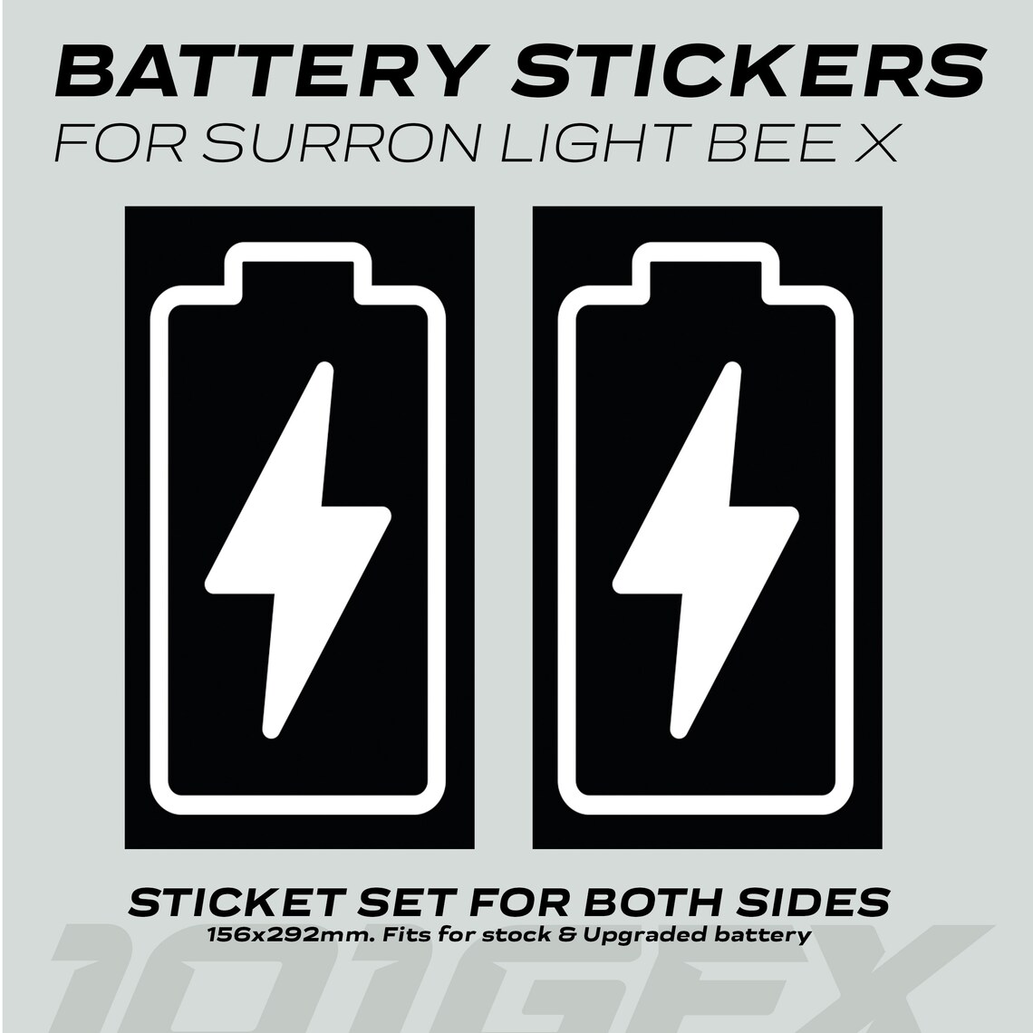 Surron Light Bee X Battery Stickers ICON BOLT Decals, Graphics Kit, AAA ...