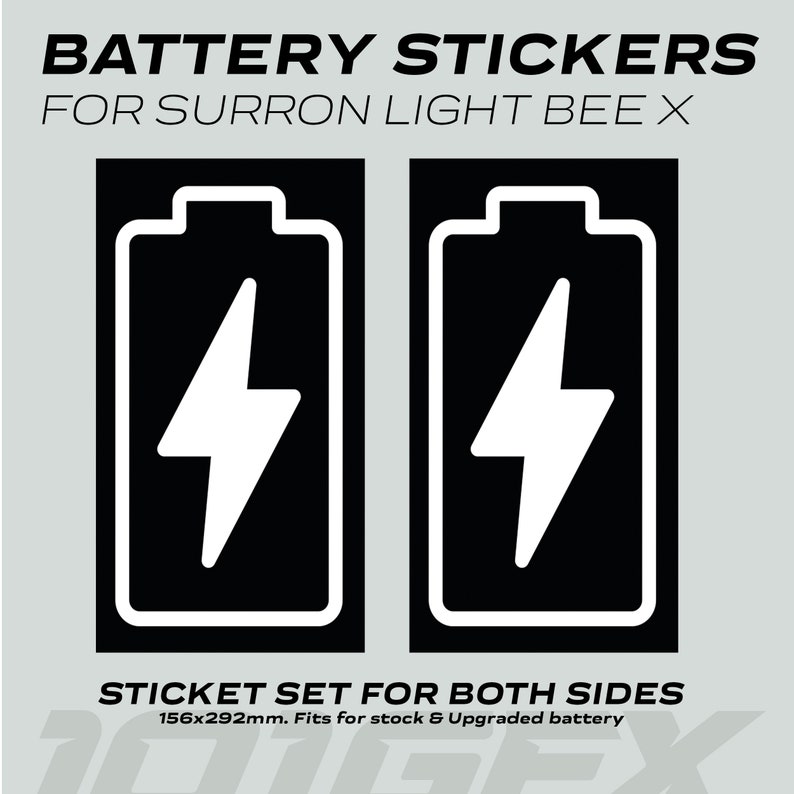 Surron Light Bee X Battery Stickers ICON BOLT Decals, Graphics Kit, AAA ...