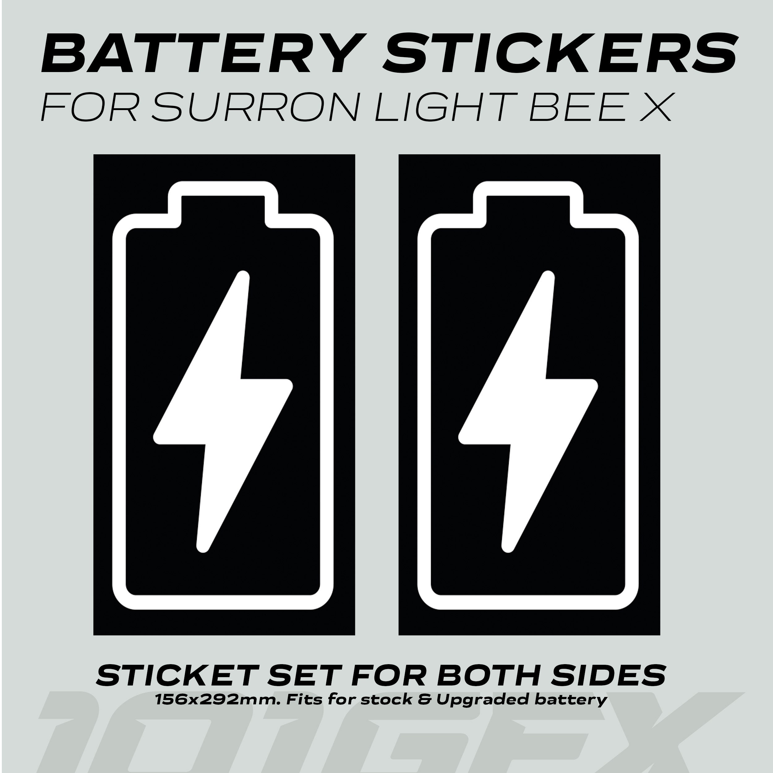 Surron Light Bee X Battery Stickers ICON BOLT Decals, Graphics Kit, AAA ...