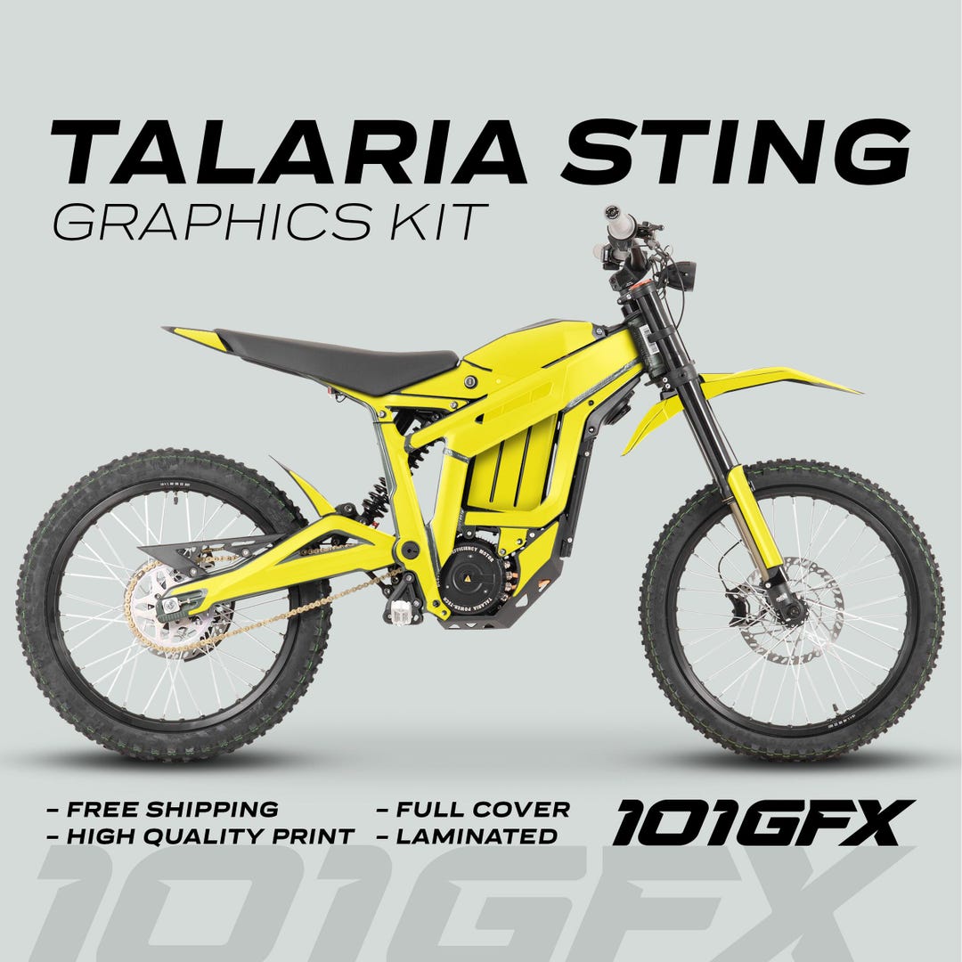 Talaria Sting R Graphics Kit SOLID COLOR YELLOW Decals Stickers ...