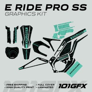 E Ride Pro SS Graphics Kit EXPLORER Black Mint Decals Stickers ...