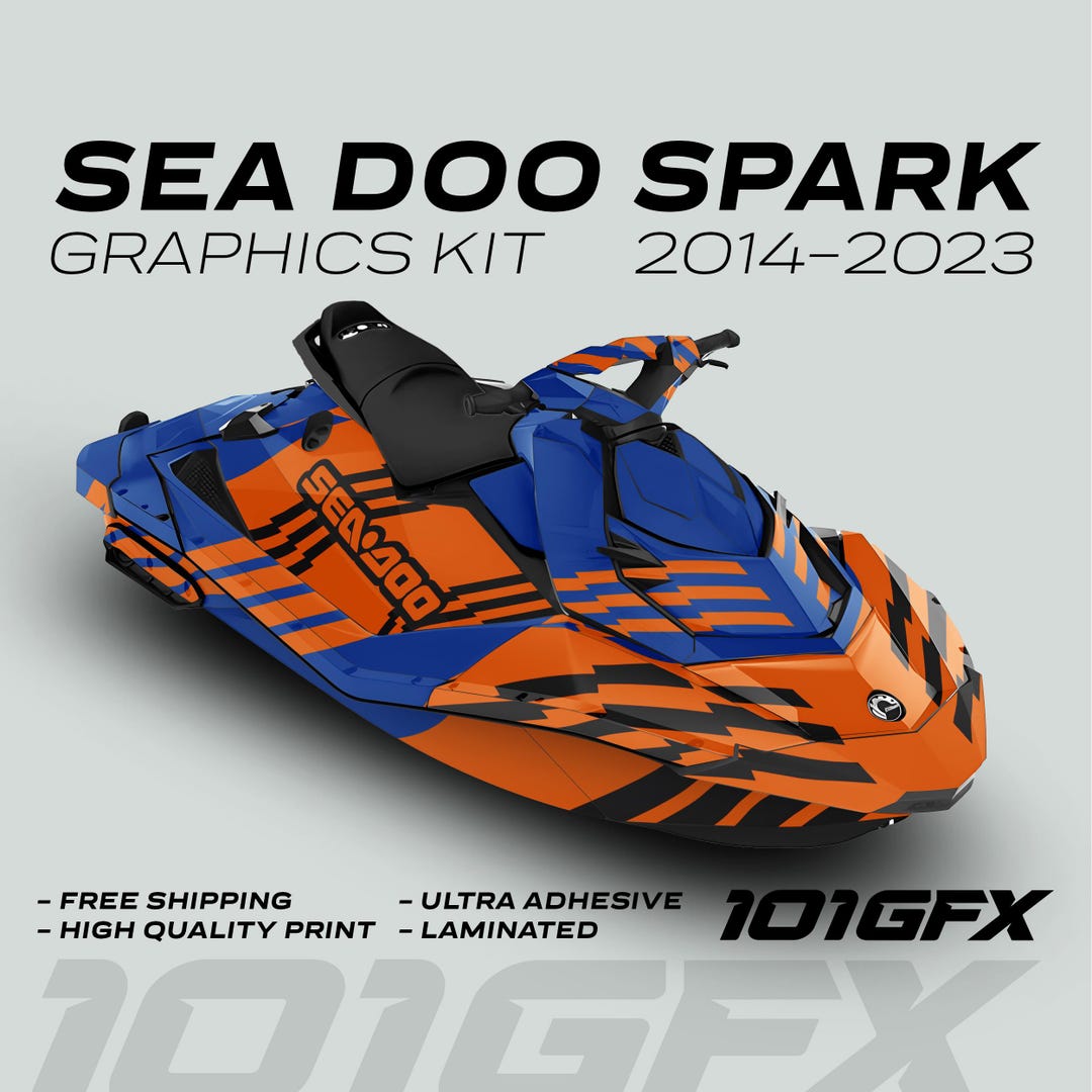 Sea Doo Spark Graphics Kit FAST BLUE ORANGE 2014-2023 Sea-doo Spark ...