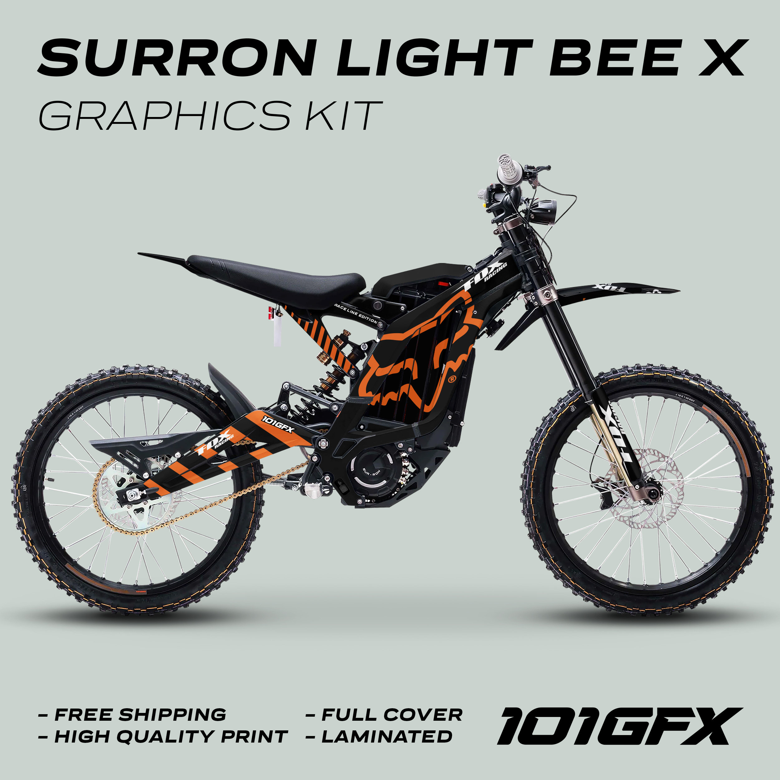 Surron Light Bee X Graphics Kit FOX RACE LINE Black Orange - Etsy