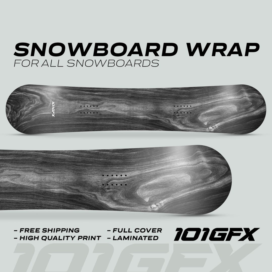 Snowboard Wrap WOOD PLANK GREY Snowboard Sticker Skin Decals Stickers ...