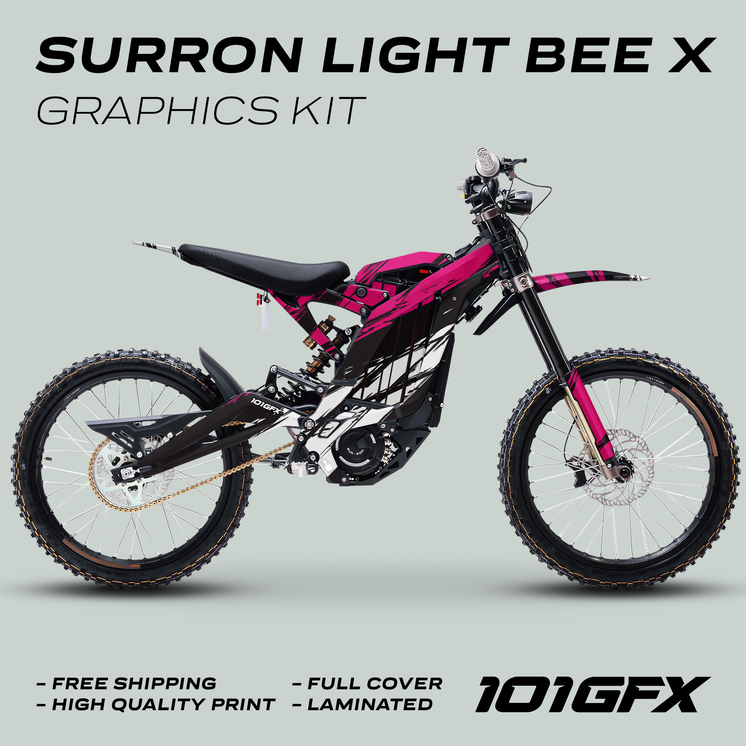 Surron Light Bee X Graphics Kit SLICE BLACK PINK Stickers Grunge ...