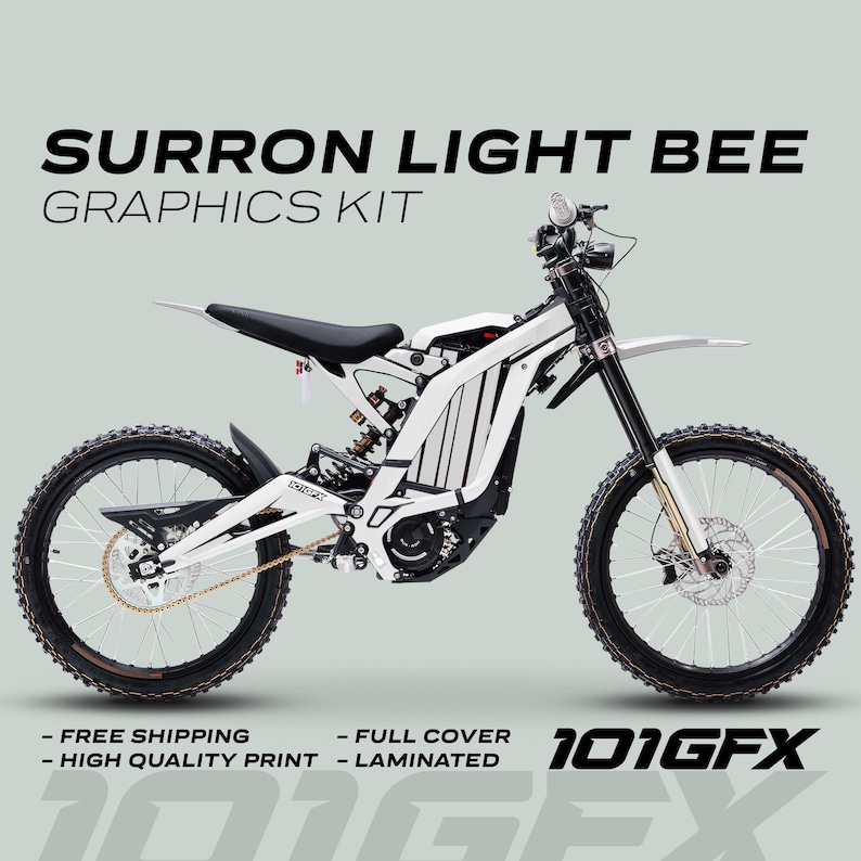 Surron Light Bee X Graphics Kit MONO COLOR WHITE Stickers Color Change ...