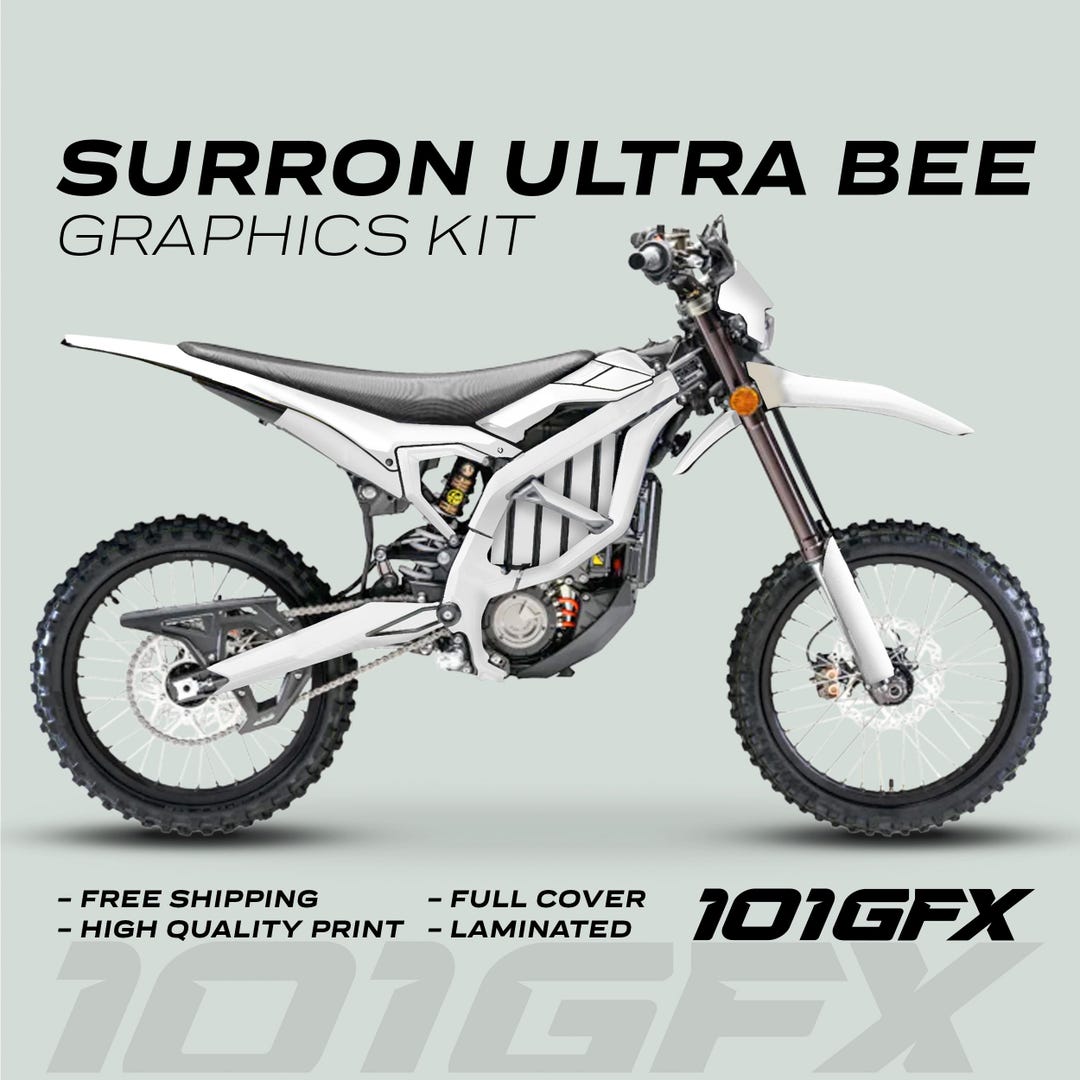 Surron Ultra Bee Graphics Kit SOLID COLOR WHITE Decals Stickers ...