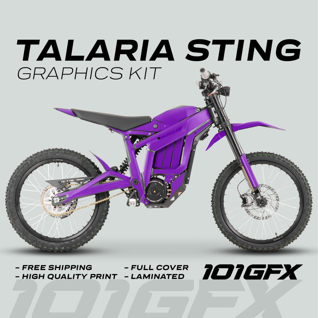 Talaria Sting R Graphics Kit SOLID COLOR PURPLE Decals Stickers Laminated Ebike Emoto Mono Color ...
