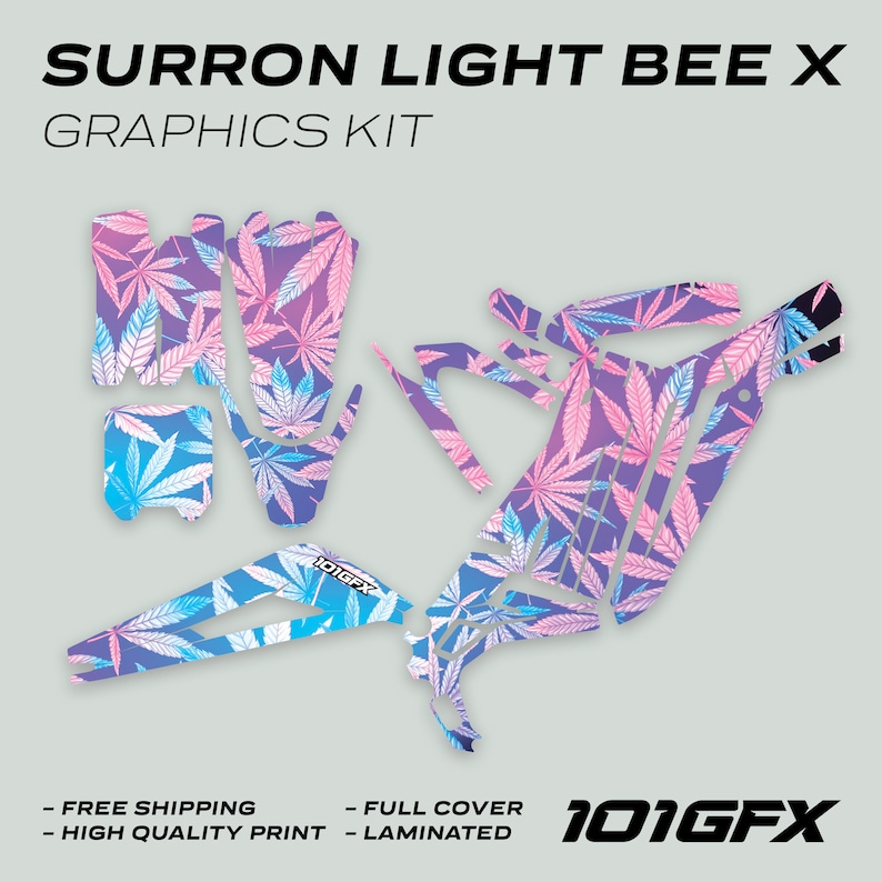 Surron Light Bee X Graphics Kit 420 CANNABIS GLOW Decals - Etsy