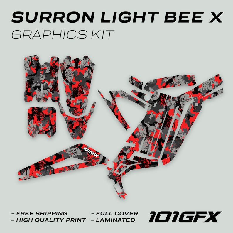 Surron Light Bee X Graphics Kit SPLAT CAMO Red Decals Stickers - Etsy ...