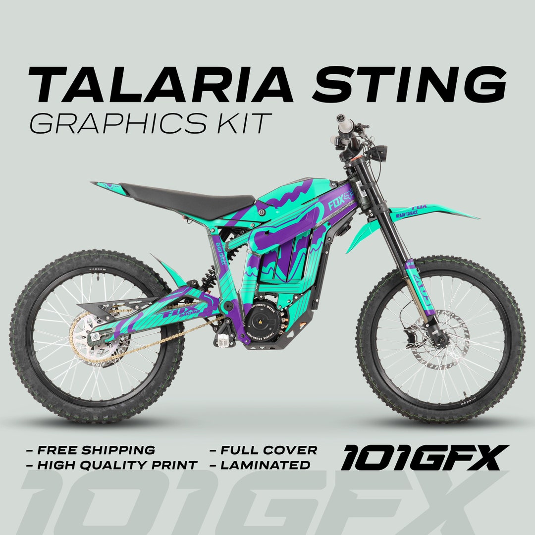 Talaria Sting R Graphics Kit FOX STRIPES Mint Purple Decals Stickers ...