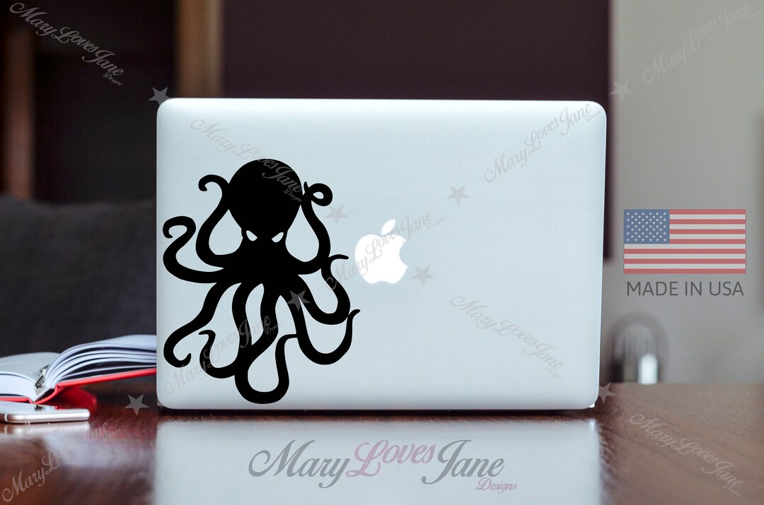 Angry Octopus Vinyl Decal Angry Octopus Vinyl Sticker Car Window Laptop ...