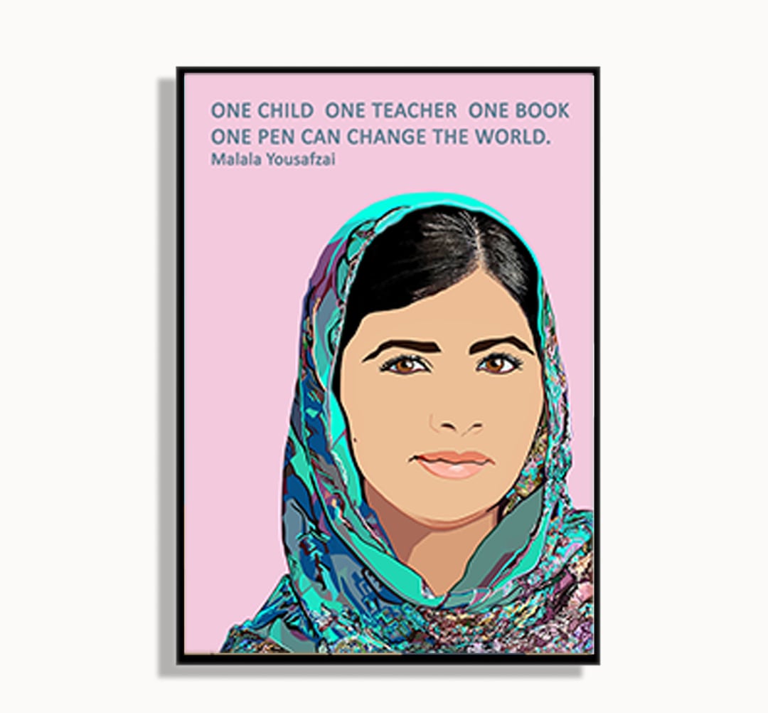 Affiche de Malala Yousafzai, je suis Malala, oeuvre d'art féministe ...