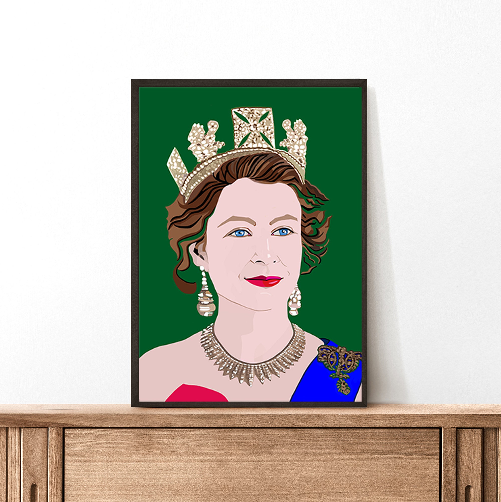 Queen Elizabeth Portrait Print: Royal Family Art - Etsy