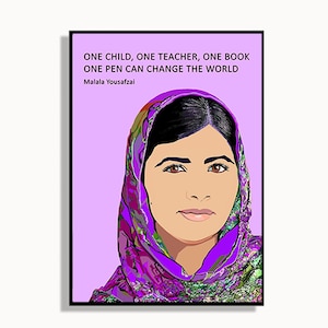Malala Yousafzai Poster, I Am Malala, Feminist Artwork, Malala Print ...