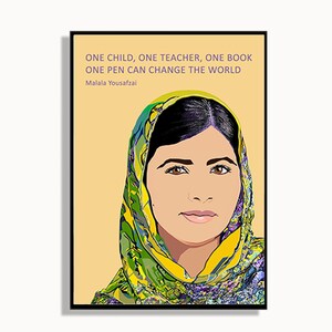 Malala Yousafzai Poster, I Am Malala, Feminist Artwork, Malala Print ...