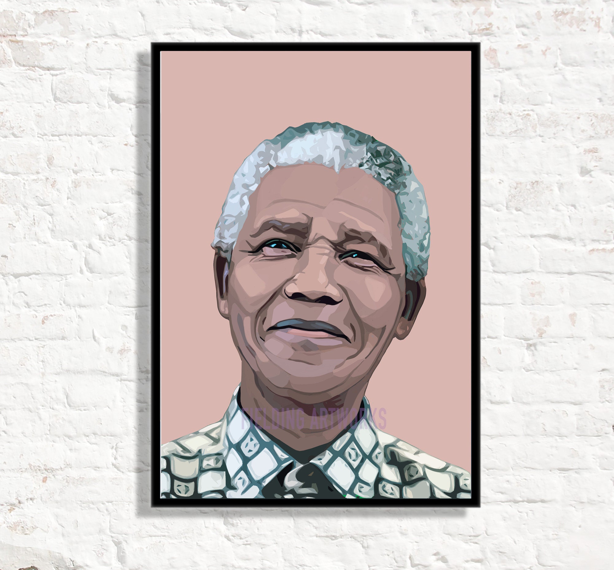 Nelson Mandela Poster Nelson Mandela Print Poster Black | Etsy