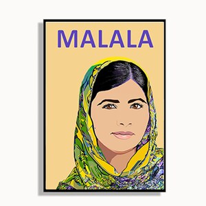 Malala Yousafzai Print: Pink Feminist Art, Inspirational Wall Decor - Etsy