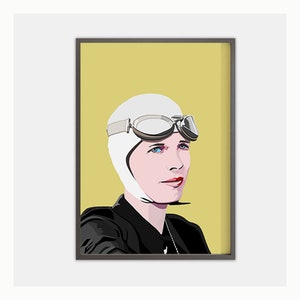 Amelia Earhart DIGITAL PRINTABLE, Last Minute Gift, Feminist Female ...