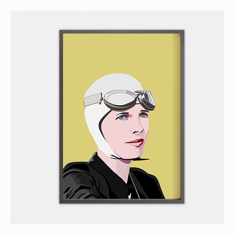 Amelia Earhart DIGITAL PRINTABLE Last Minute Gift Feminist - Etsy