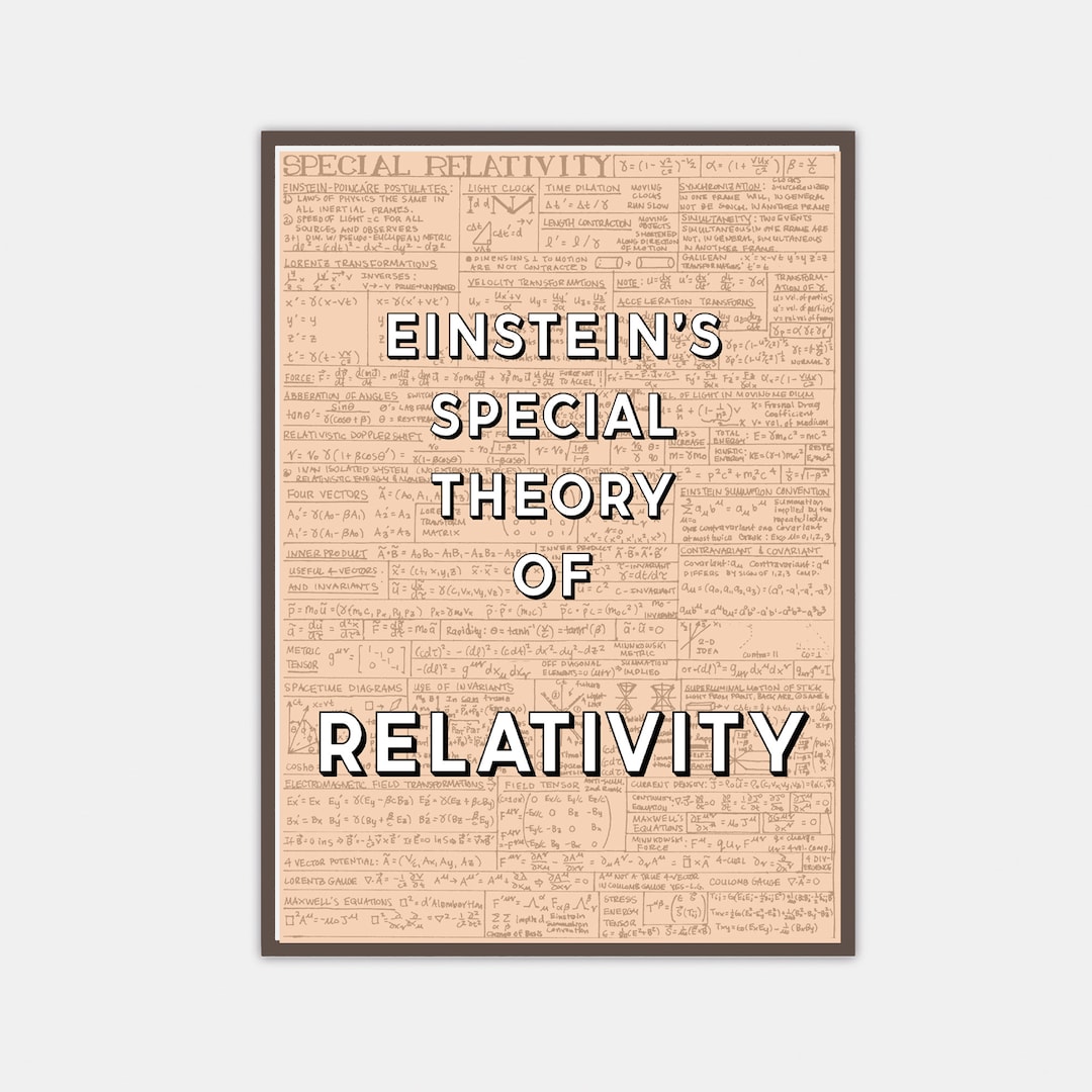 Einstein's Theory of Relativity Print: Physics Poster (digital Download ...
