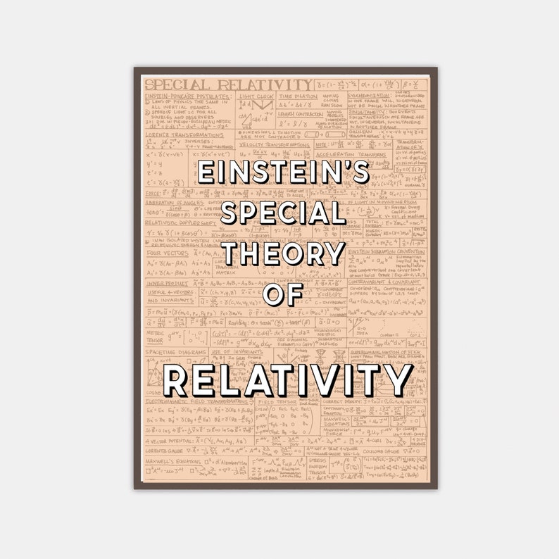 Einsteins Theory of Relativity Print, Physics Poster, Typography Print ...