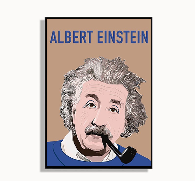 Albert Einstein Portrait Print: Hand-painted Science Art - Etsy