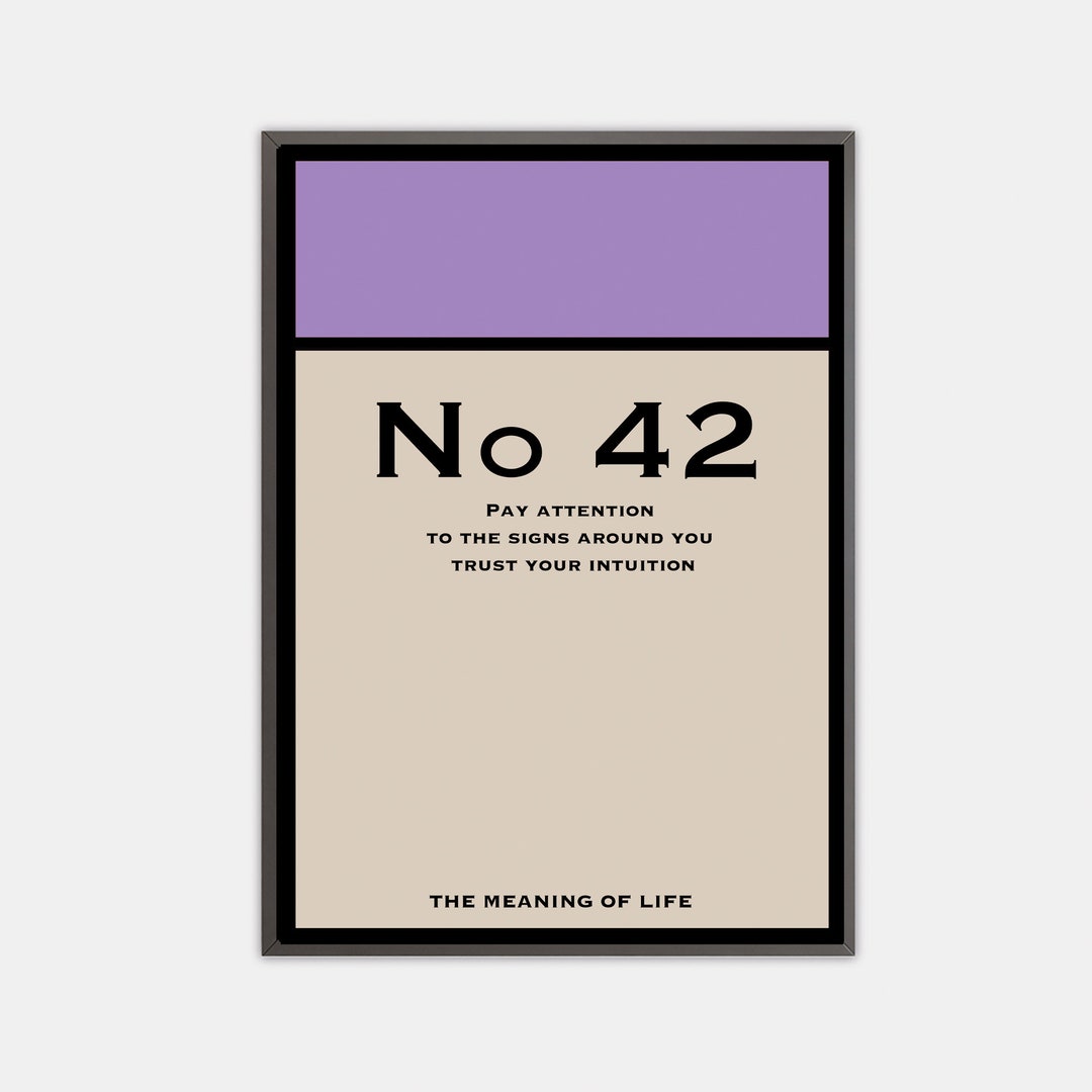 PRINTABLES, the Meaning of Life Poster, 42 Print, the Hitchhiker's ...