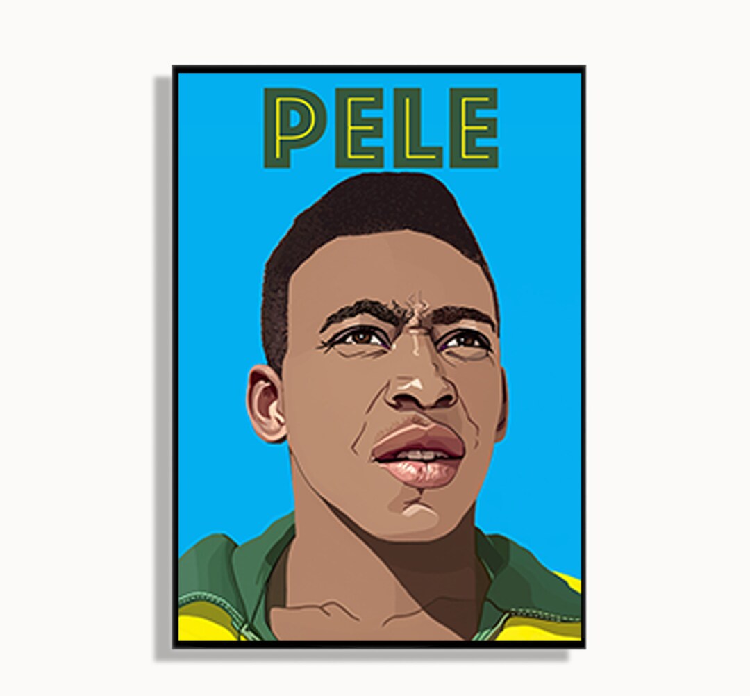 PELE, Pele Print, Soccer Legend, Iconic Sport Wall Art, PELE Portrait ...