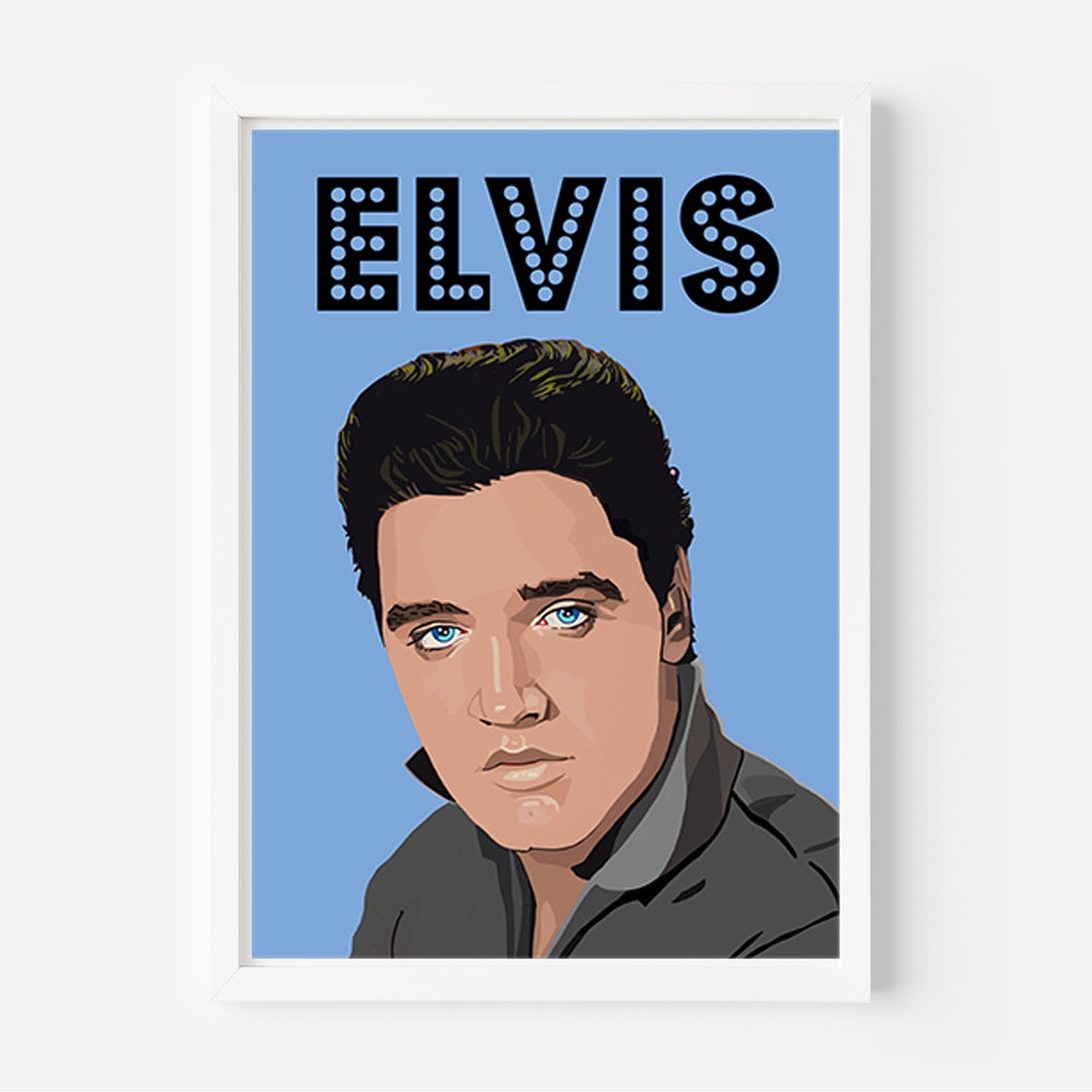 Elvis Presley Art Print: Colorful King of Rock Portrait - Etsy