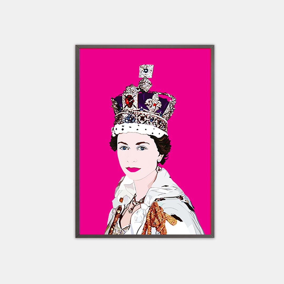 Queen Elizabeth 11 Portrait, Queen Elizabeth Poster, the Imperial State ...