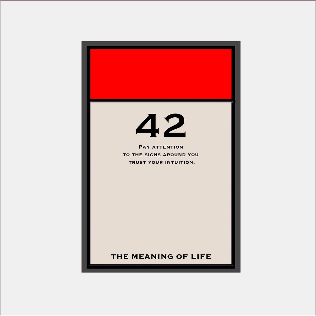 The Meaning Of Life Poster Hitchhiker s Guide 42 Print digital
