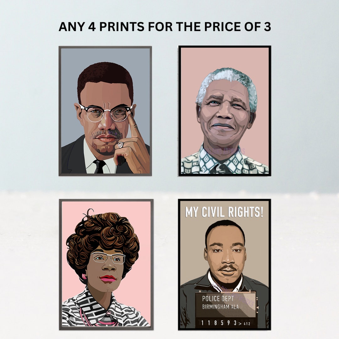 4 Prints for the Price of 3, Civil Rights, Feminists, Iconic People ...