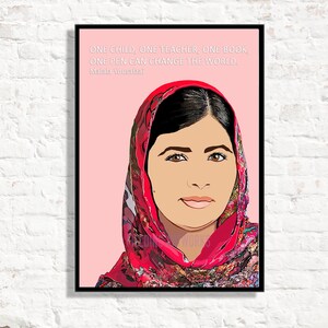 Malala Yousafzai Poster, I Am Malala, Feminist Artwork, Malala Print ...