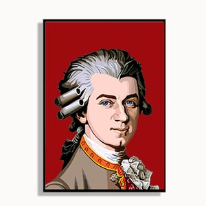 Mozart Poster, Wolfgang Amadeus Mozart Portrait, Composer, Iconic Opera ...